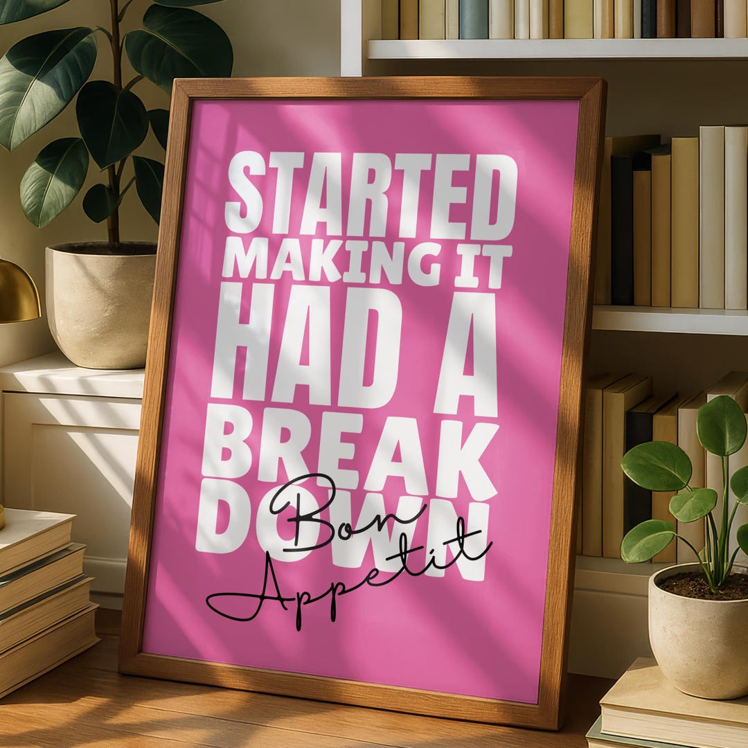 Funny Kitchen Wall Art Print - Bake off 'bon Appetit' Quote - Cooking ...