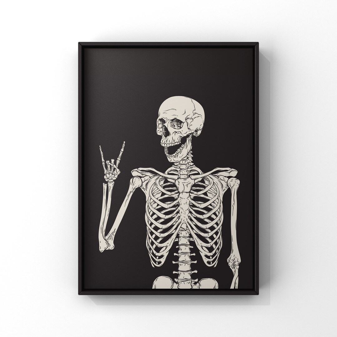 Skull Print Skull Decor Skull Wall Art Gothic Decor Black - Etsy