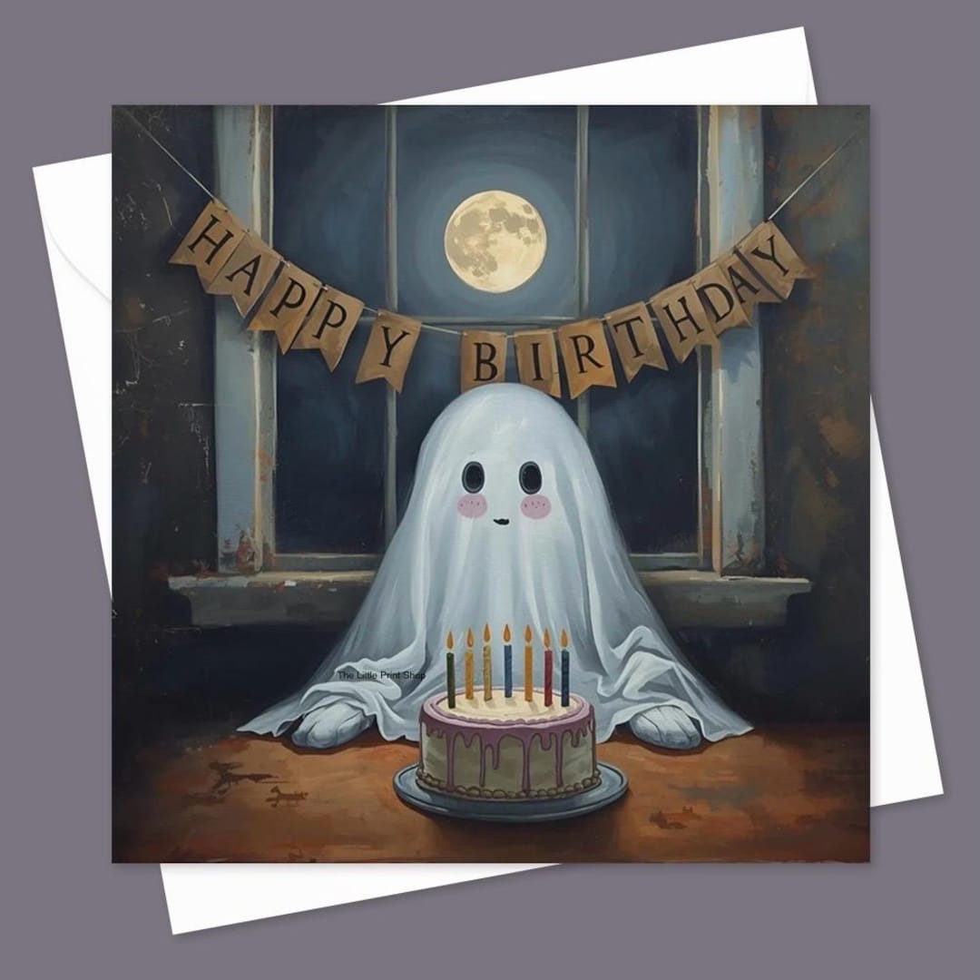 Ghost Birthday Card - Spooky Birthday Card - Emo Birthday Card - Goth ...