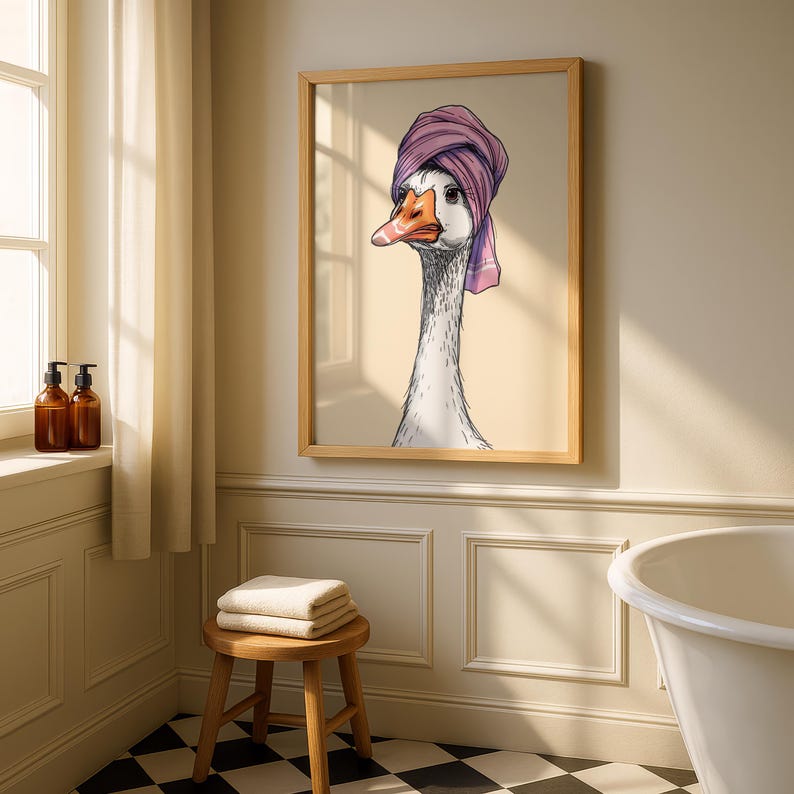 Goose Prints - Funny Bathroom Art - Toilet Decor - Fun Bathroom Posters ...