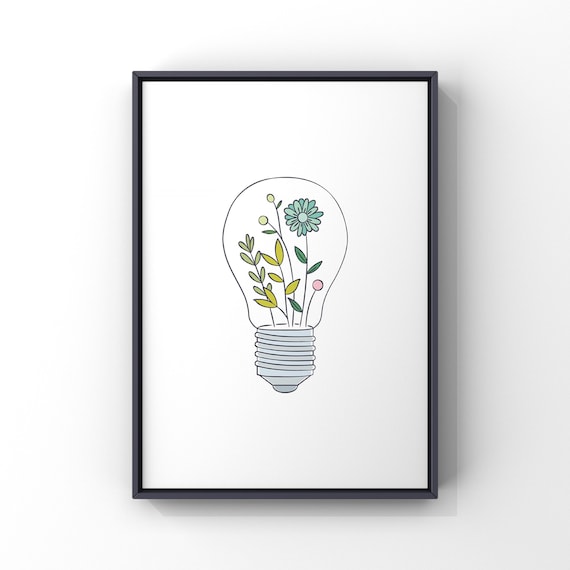 Flower Art Minimalist Wall Art Cute Wall Art Simple Line | Etsy