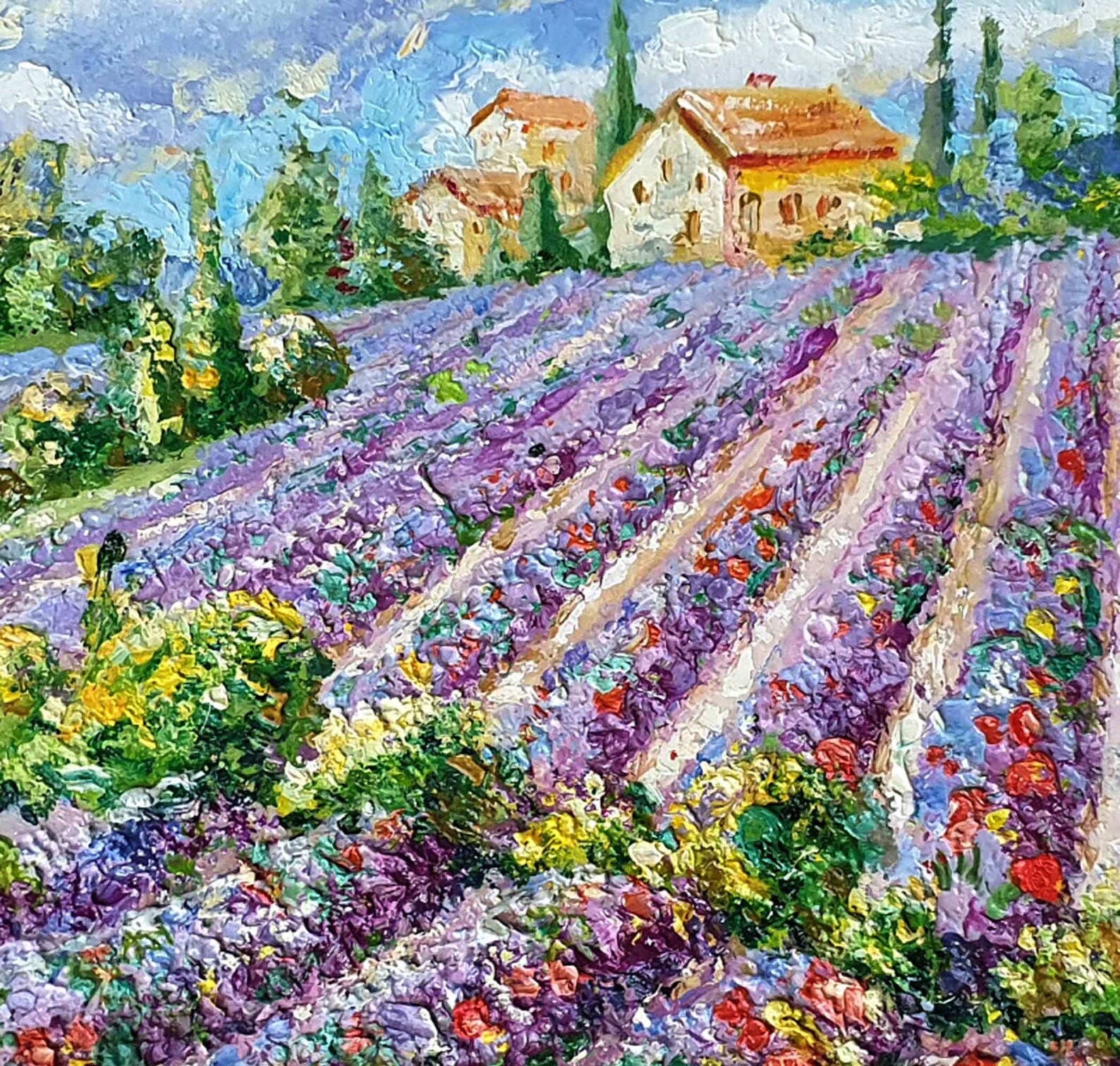 Lavender Painting Landscape Painting Original Art Lavender | Etsy