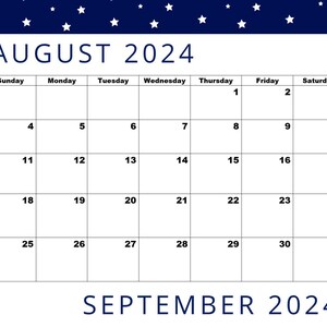 Buy August 2024 Calendar,september 2024 Calendar,2024 Calendar,fillable ...