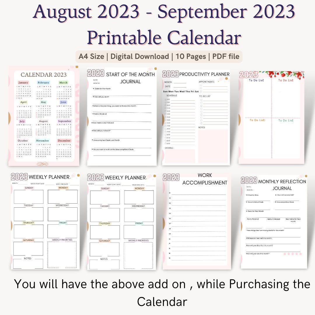 August 2023 Calendarseptember 2023 Calendar2023 Calendara4 - Etsy Ireland August 2023 Calendarseptember 2023 Calendar2023 Calendara4 - Etsy Ireland