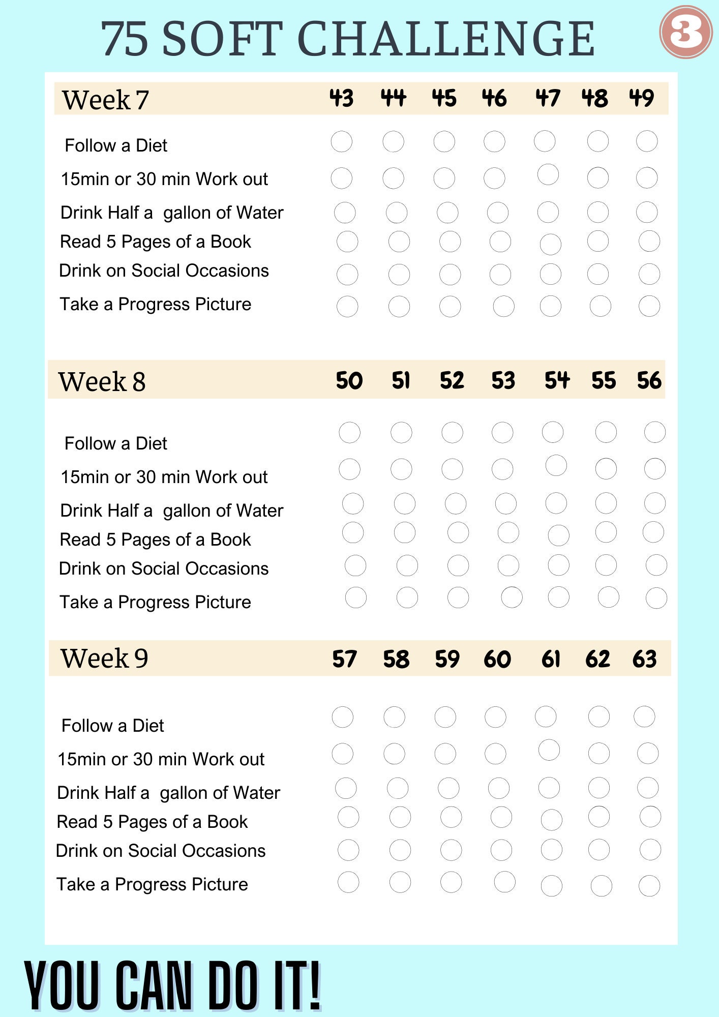 75 Soft Challenge, Easy 5 Pages 75 Soft Tracker,75 Soft Progress ...