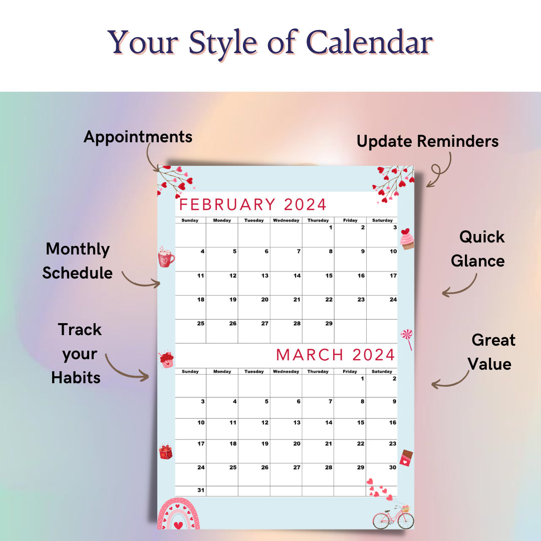 Buy February 2024 Calendar,march 2024 Calendar, Feb Mar 2024 Calendar ...