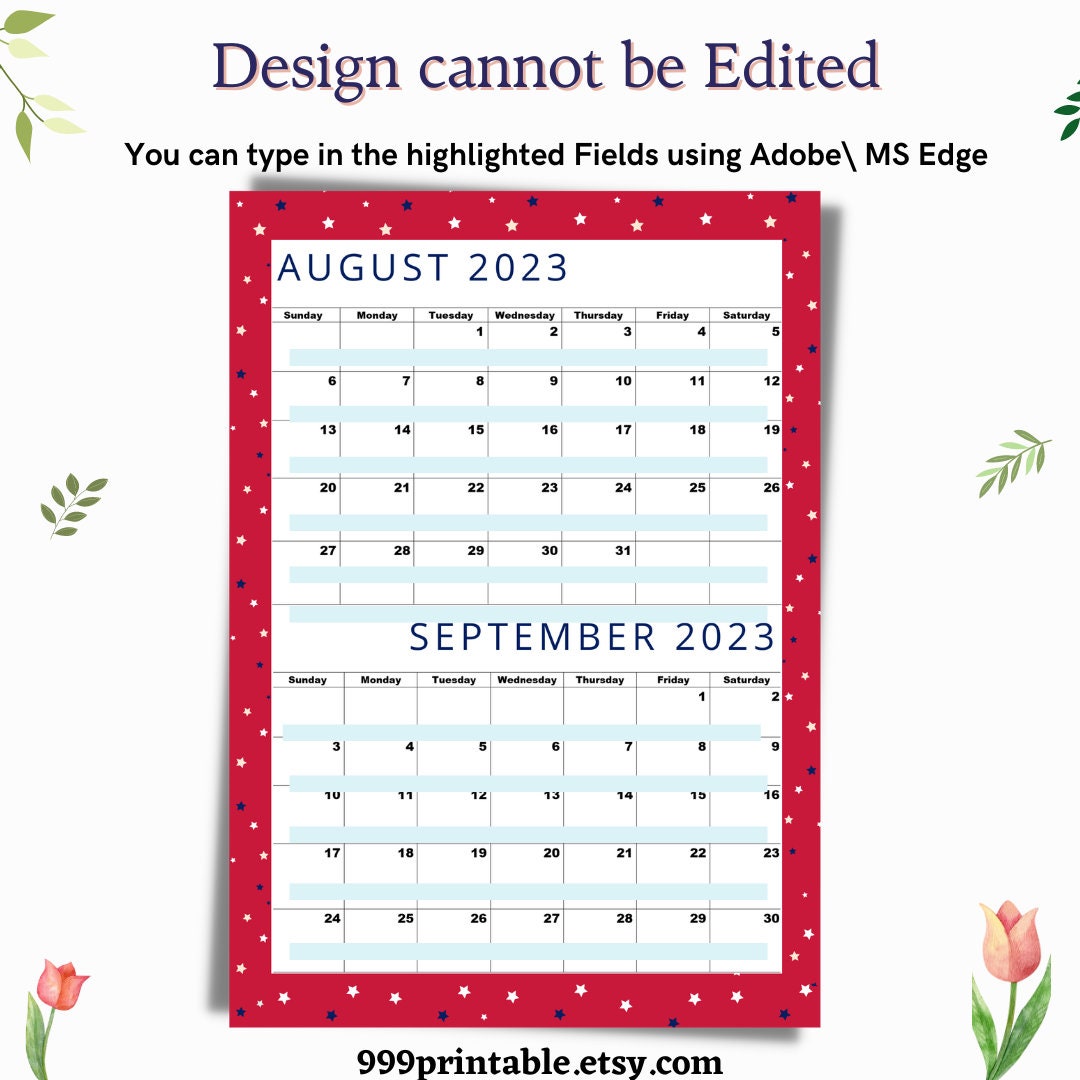 August 2023 Calendarseptember 2023 Calendar2023 Calendara4 - Etsy Ireland August 2023 Calendarseptember 2023 Calendar2023 Calendara4 - Etsy Ireland