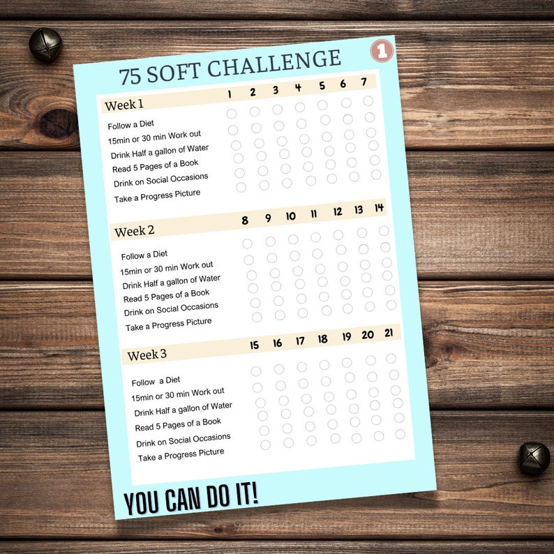 75 Soft Challenge, Easy 5 Pages 75 Soft Tracker,75 Soft Progress ...