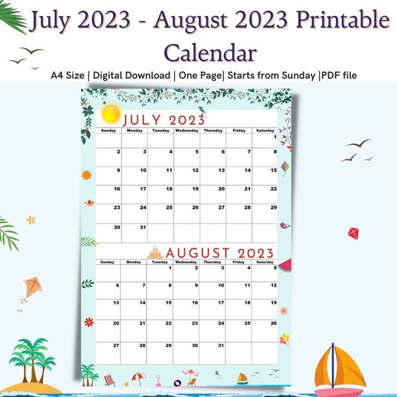 Buy July 2023 Calendaraugust 2023 Calendar2023 Online in India - Etsy Buy July 2023 Calendaraugust 2023 Calendar2023 Online in India - Etsy
