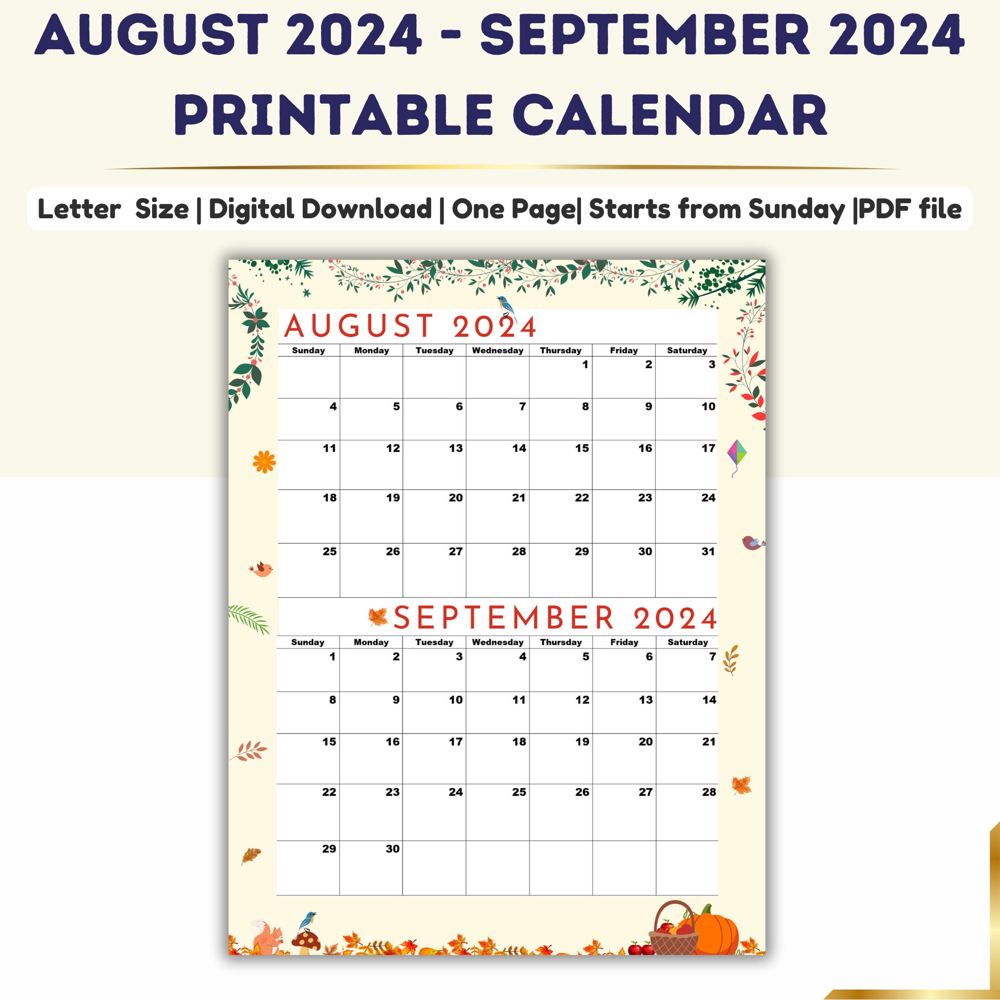 August 2024 Calendar,september 2024 Calendar,2024 Calendar,fillable ...