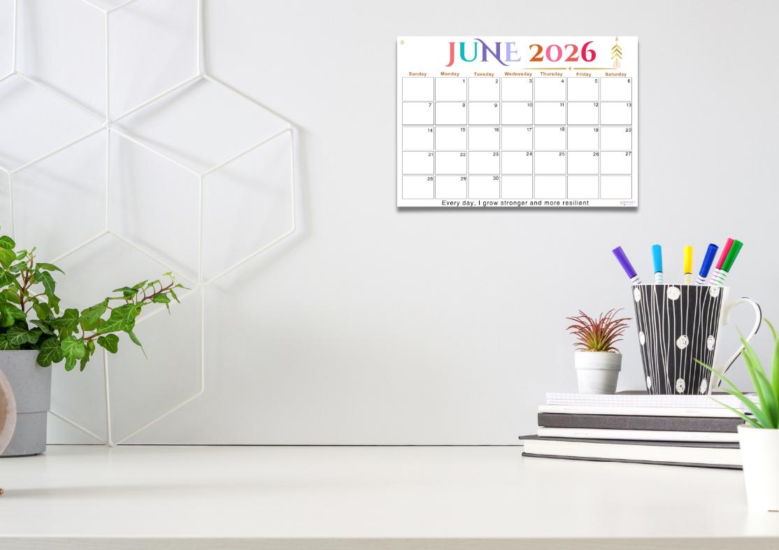 June Calendar 2026 Printable PDF A4 Size Sunday Start Format,fillable ...