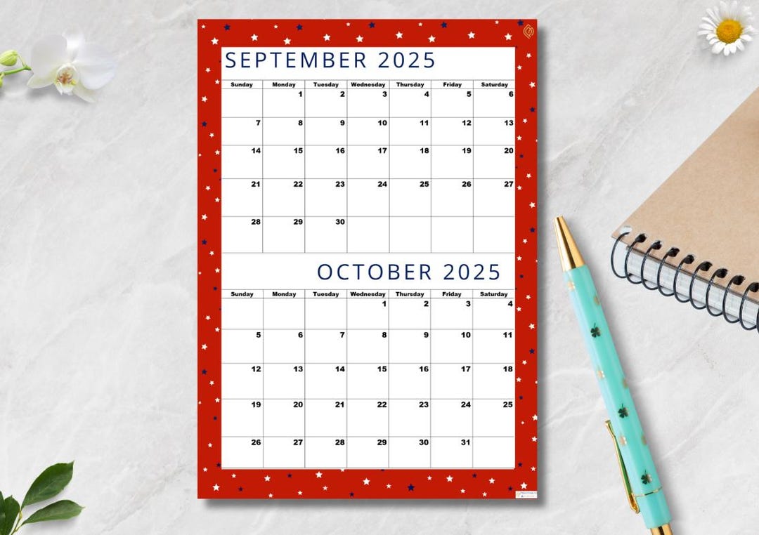 September 2025 Calendar, October 2025 Calendar Bi Monthly Calendar ...