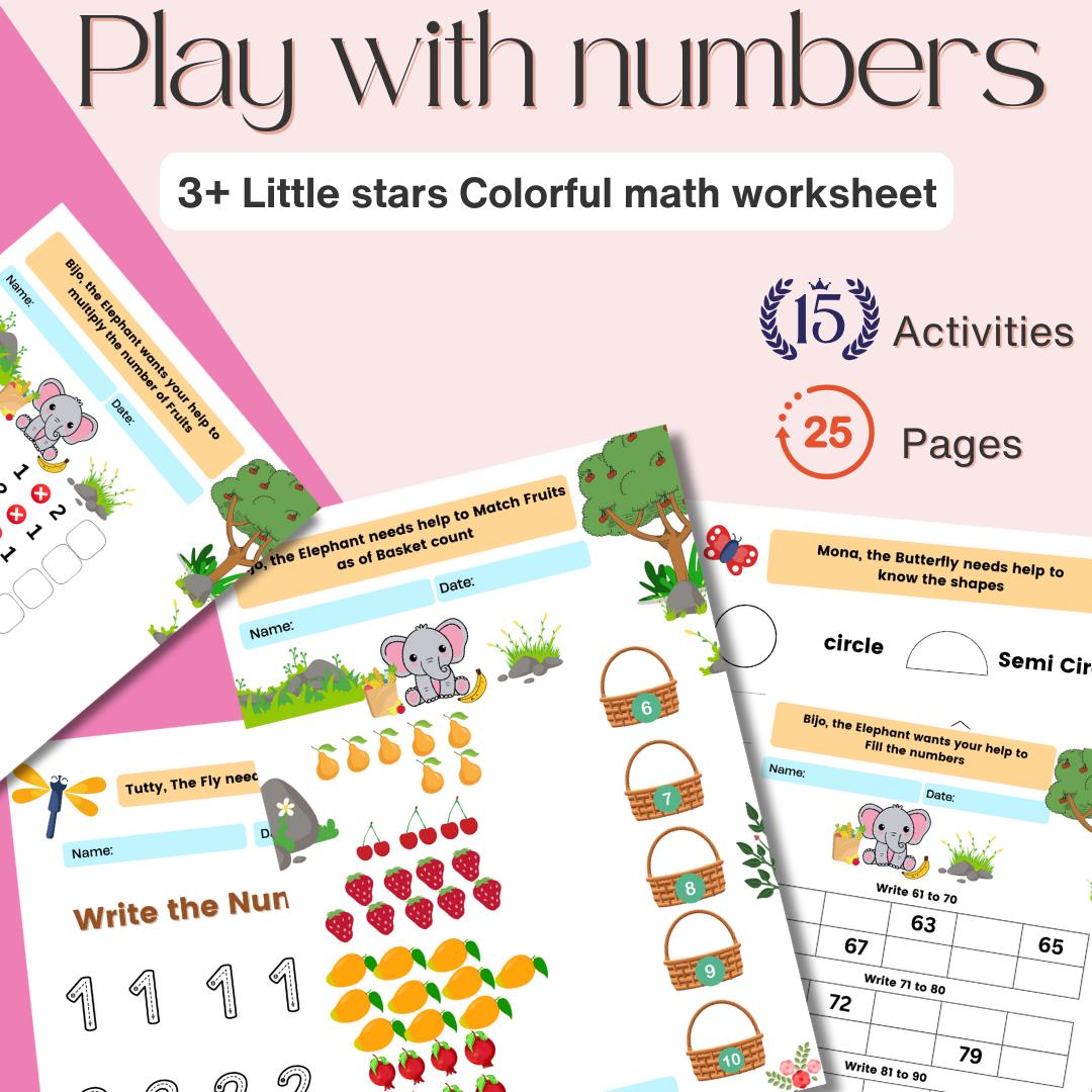 Number Buddies Math Worksheets for Kids | Printable PDF for Early ...
