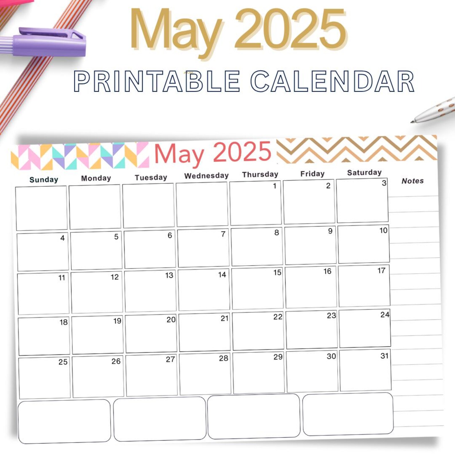 Bliss Calendar Printable for May Month 2025,A4 Size Download! - Etsy