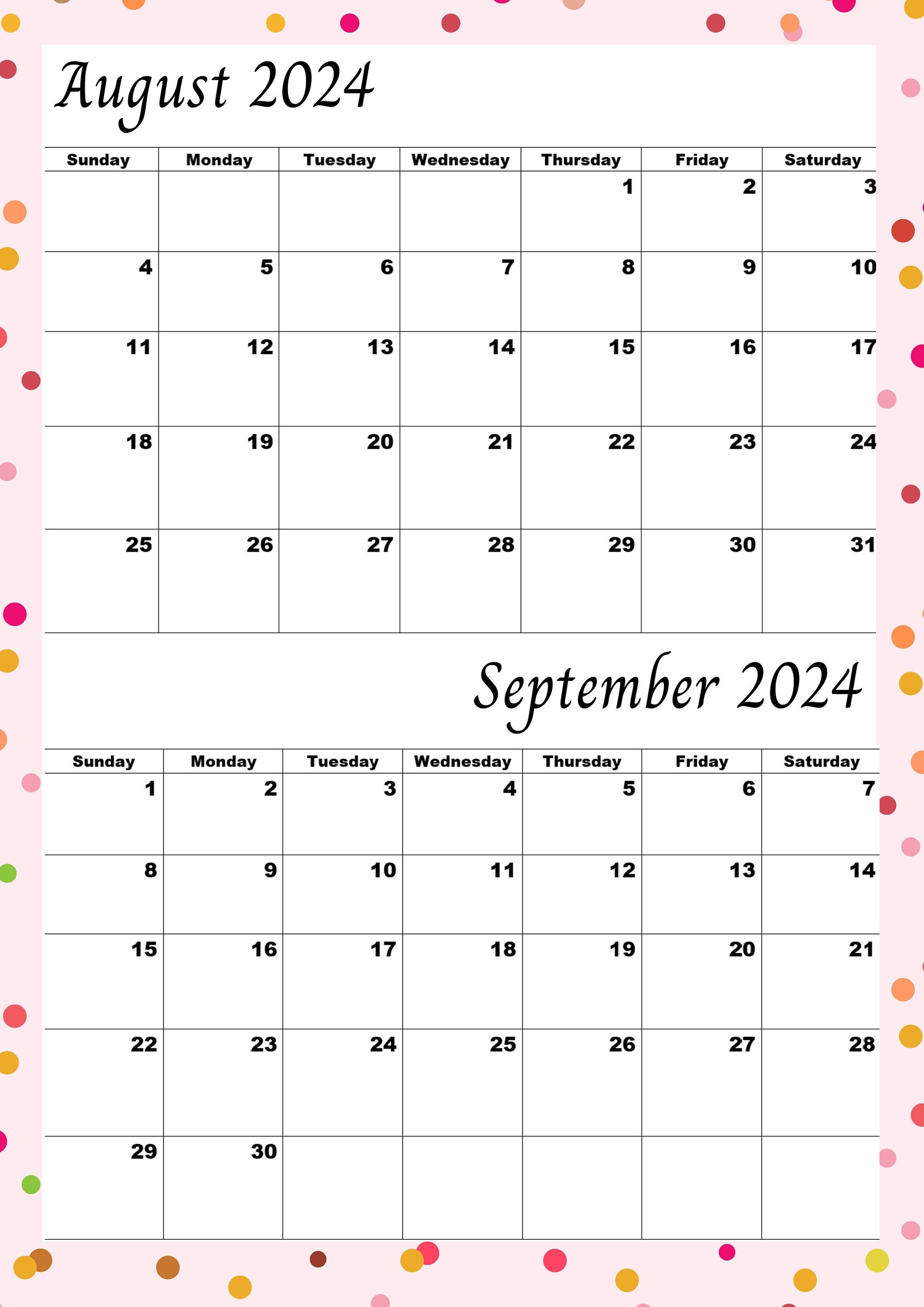 September 2024–August 2025 Calendar – LEKPU