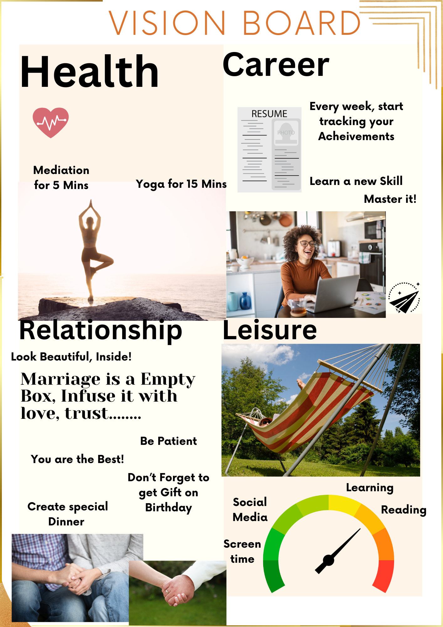 Easy Vision Board 2024,A4 Size,pdf,digital Download, Vision Board for ...