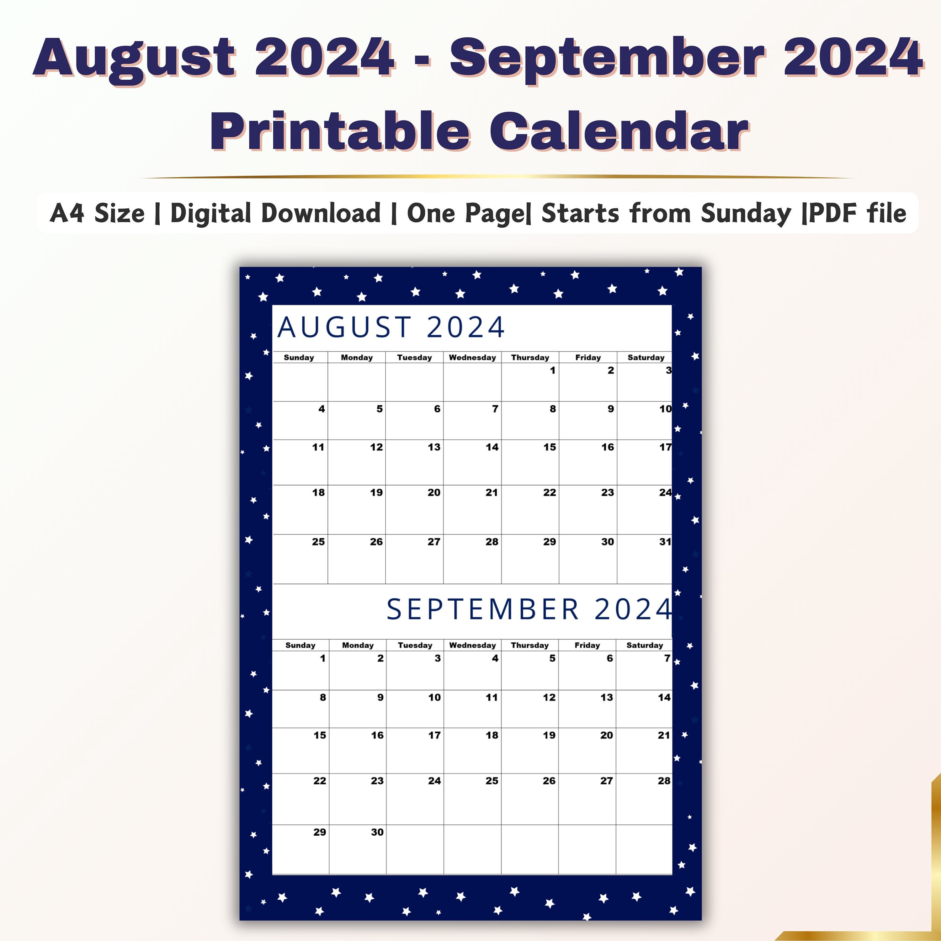 Buy August 2024 Calendar,september 2024 Calendar,august 2024 Sep 2024 ...