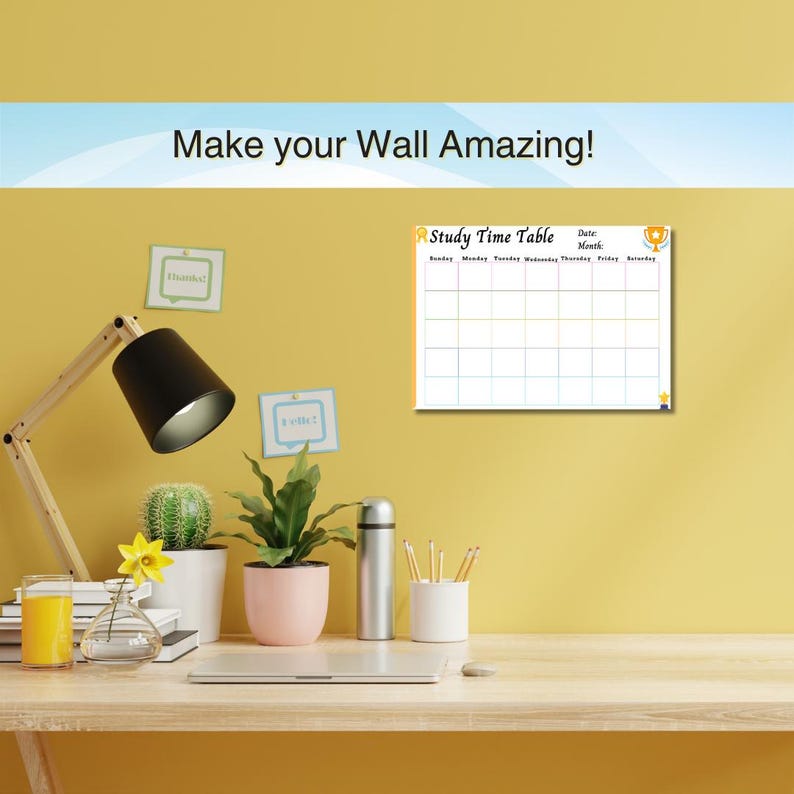 Weekly Study Planner, Study Time Table Schedule-a4 Size PDF! - Etsy