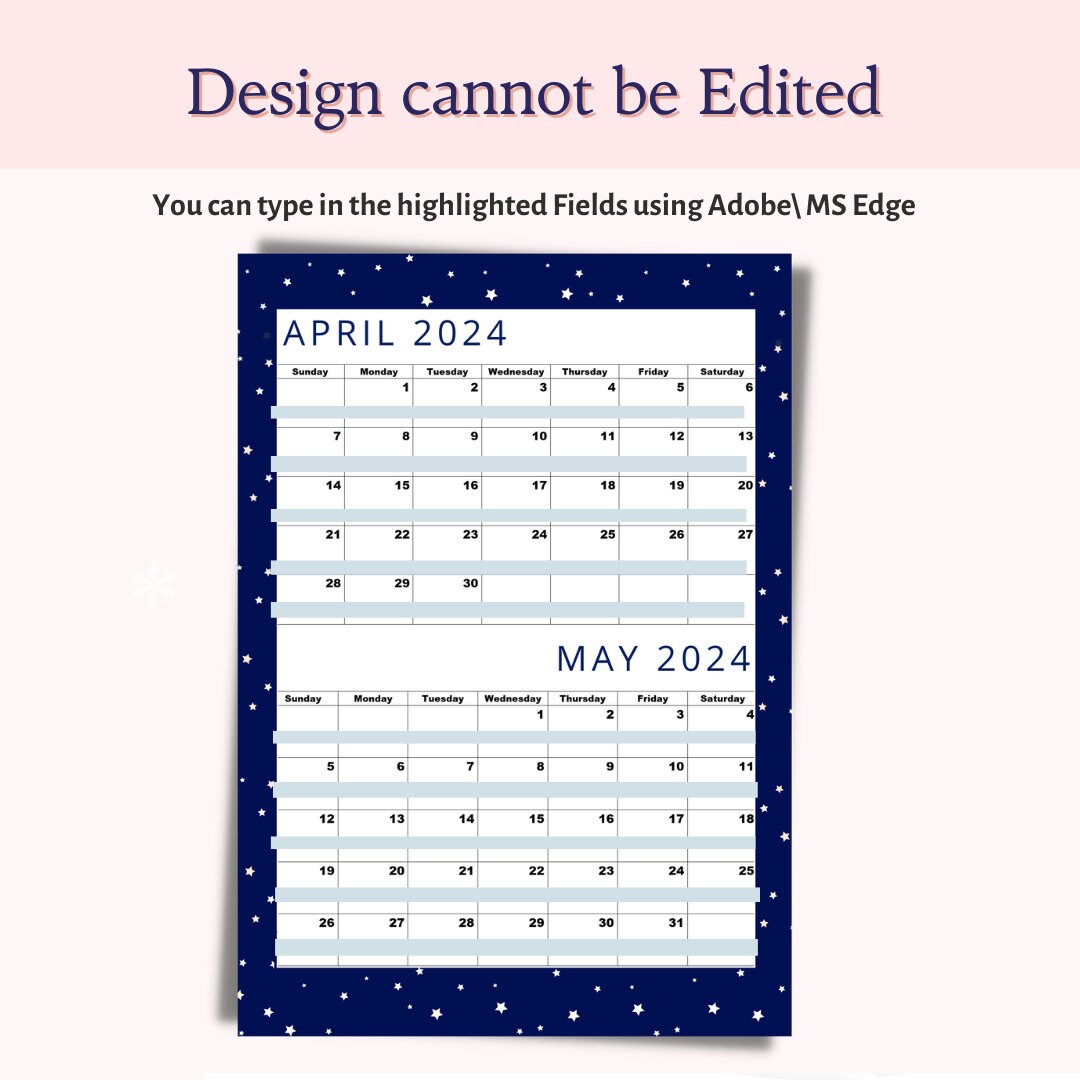 April 2024 Calendar,May 2024 Calendar,Cool Navy Calendar,Digital ...