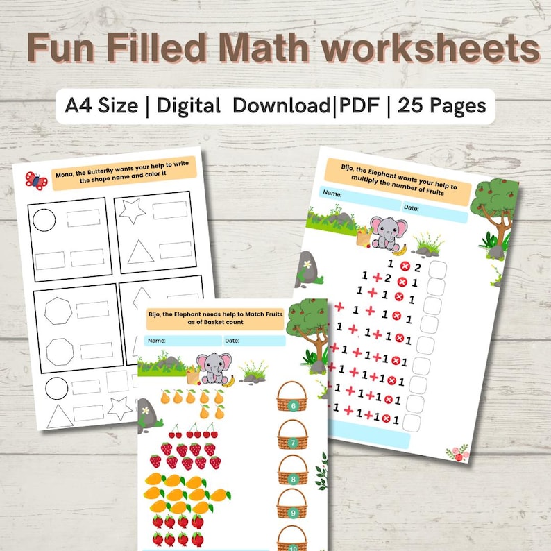 Number Buddies Math Worksheets for Kids | Fun Early Learning Printable ...