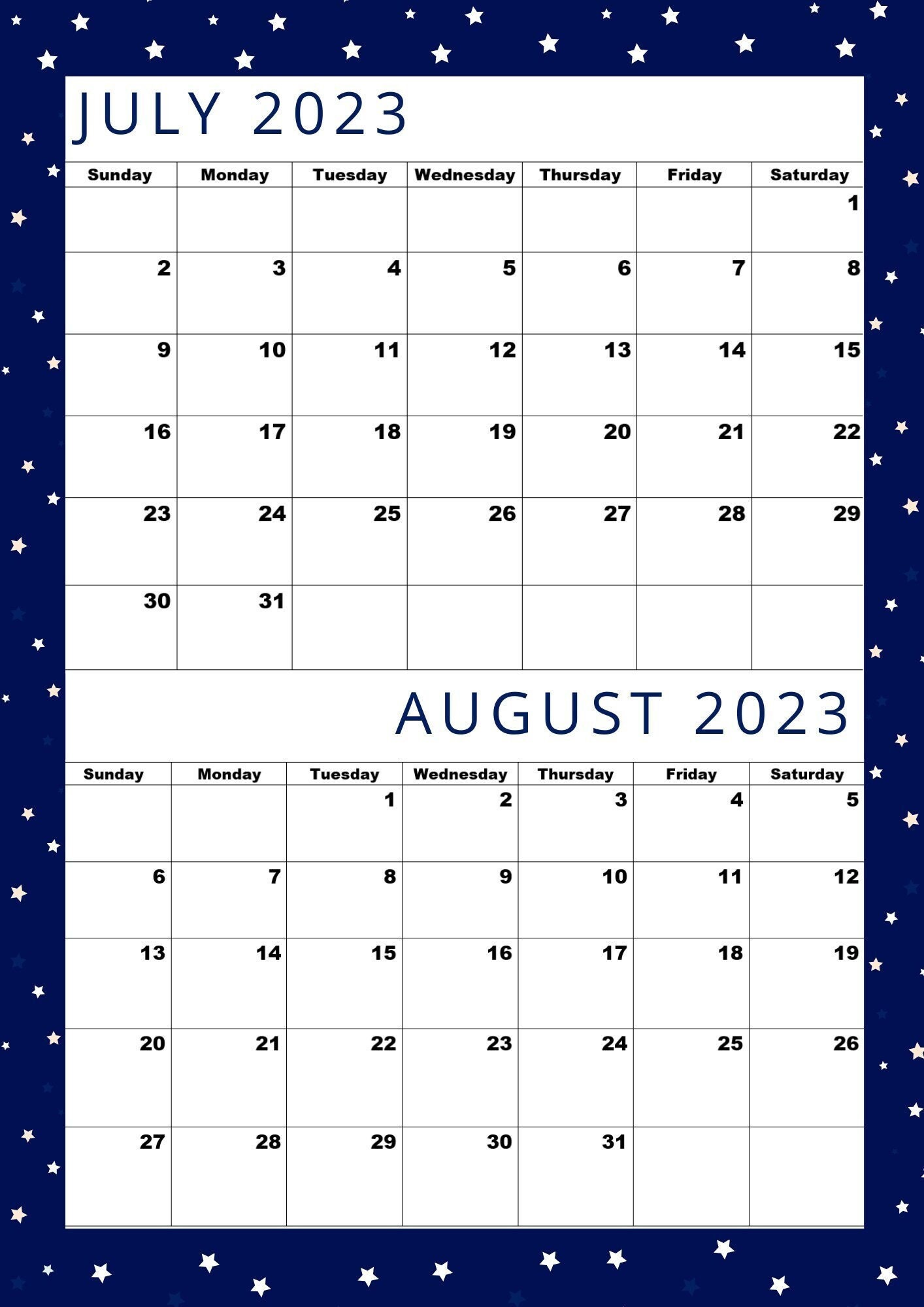 July 2023 Calendaraugust 2023 Printabletwo Month One - Etsy Australia July 2023 Calendaraugust 2023 Printabletwo Month One - Etsy Australia