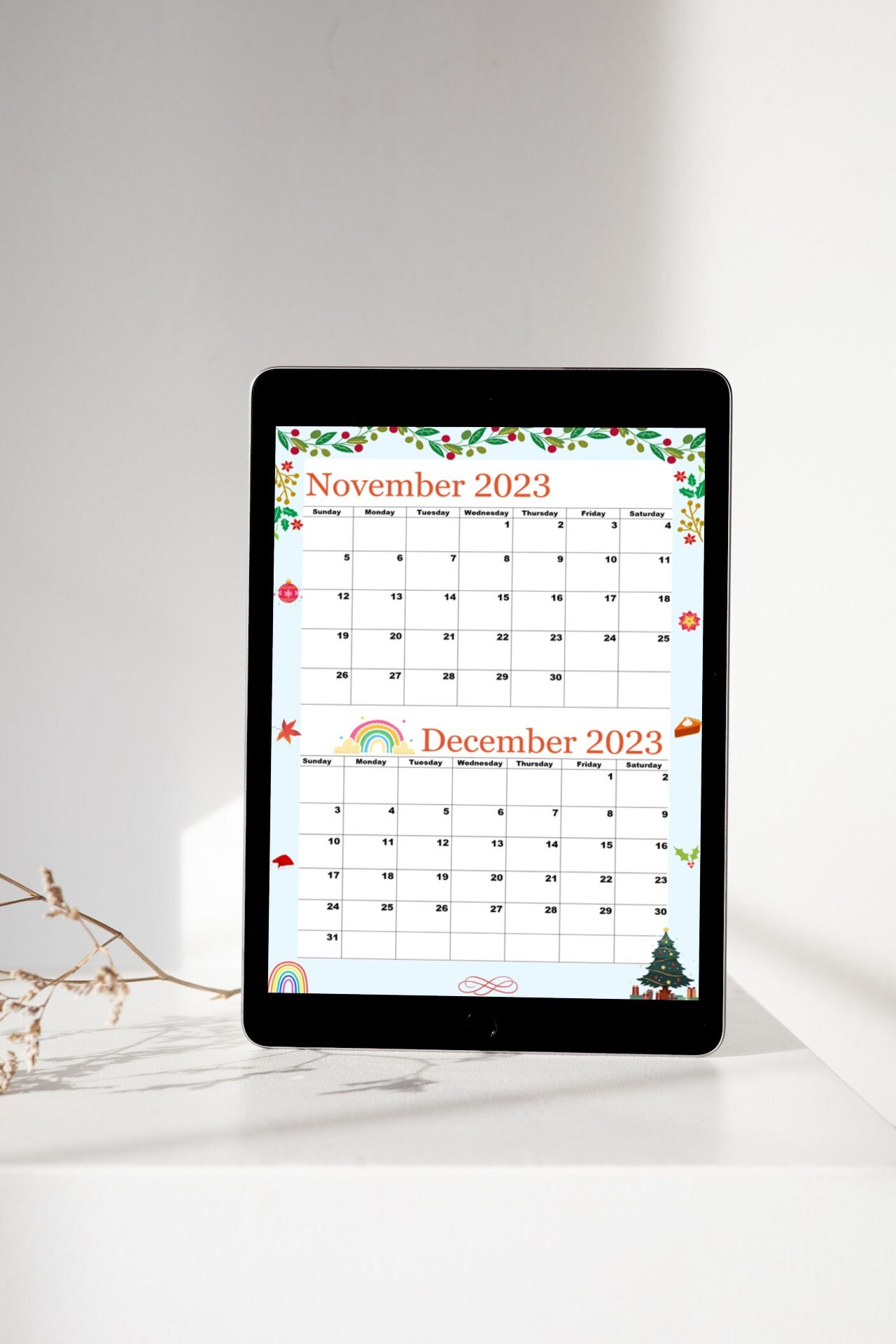 November 2023 Calendar,december 2023 Calendar,2023 Calendar,a4 Size,one ...