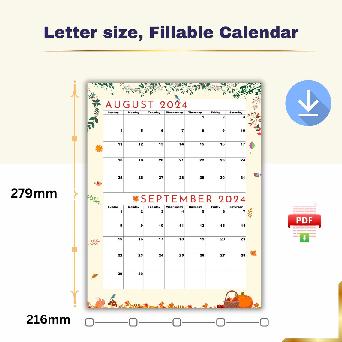 August 2024 Calendar,september 2024 Calendar,2024 Calendar,fillable ...