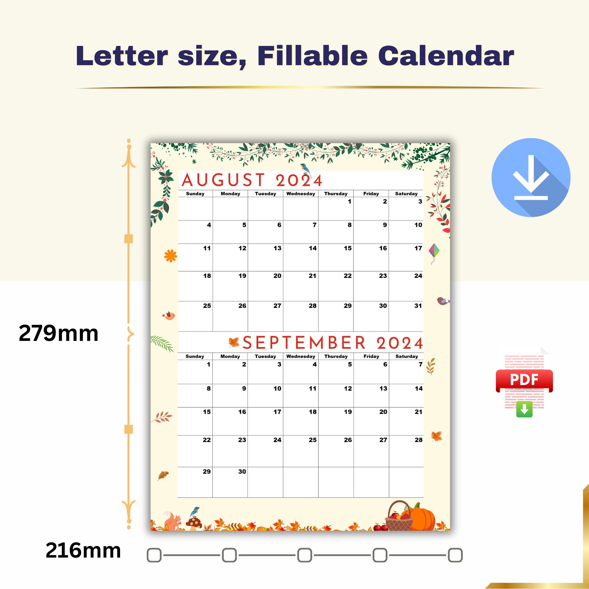 August 2024 Calendar,september 2024 Calendar,2024 Calendar,fillable ...