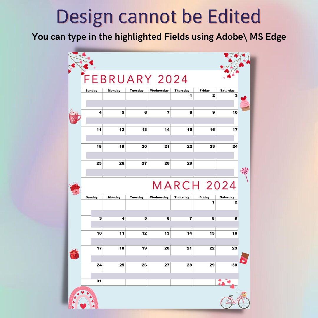 Buy February 2024 Calendar,march 2024 Calendar, Feb Mar 2024 Calendar ...