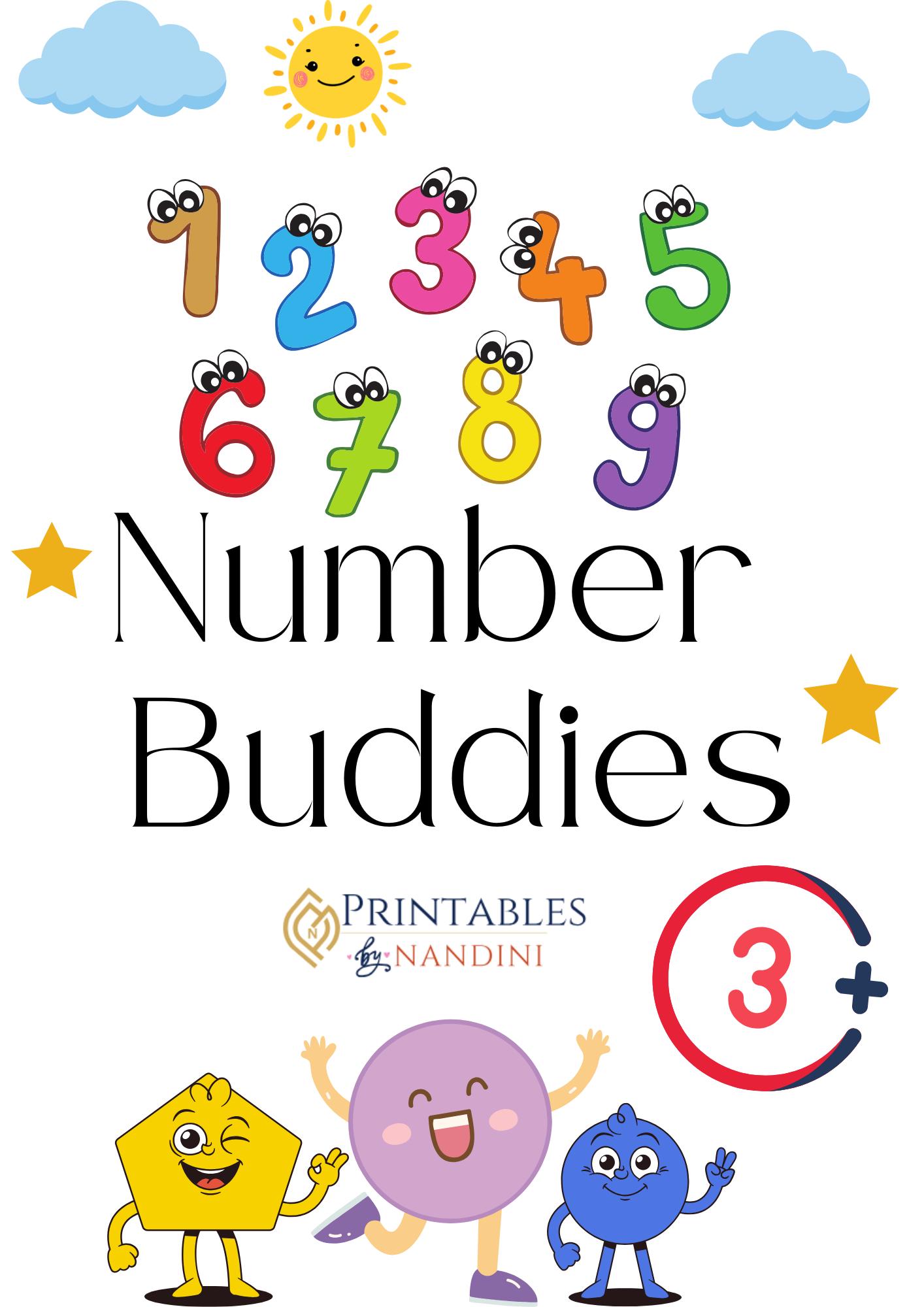 Number Buddies Math Worksheets for Kids | Fun Early Learning Printable ...