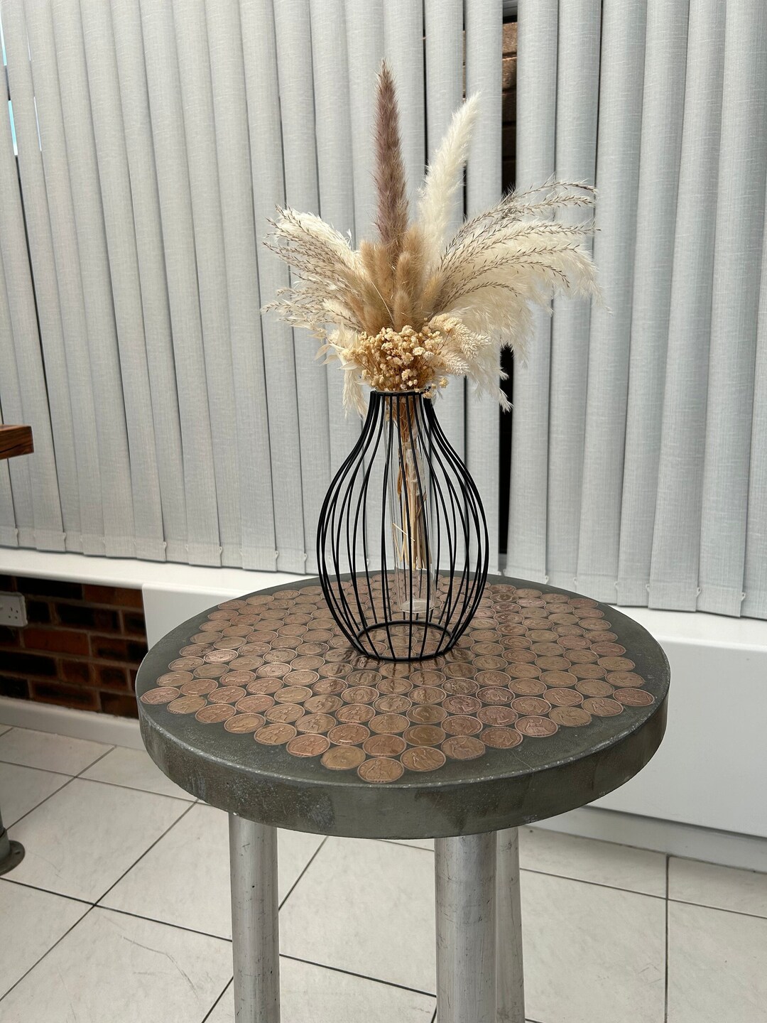 Vintage British Coin Table Concrete With Industrial Cast Iron Legs - Etsy