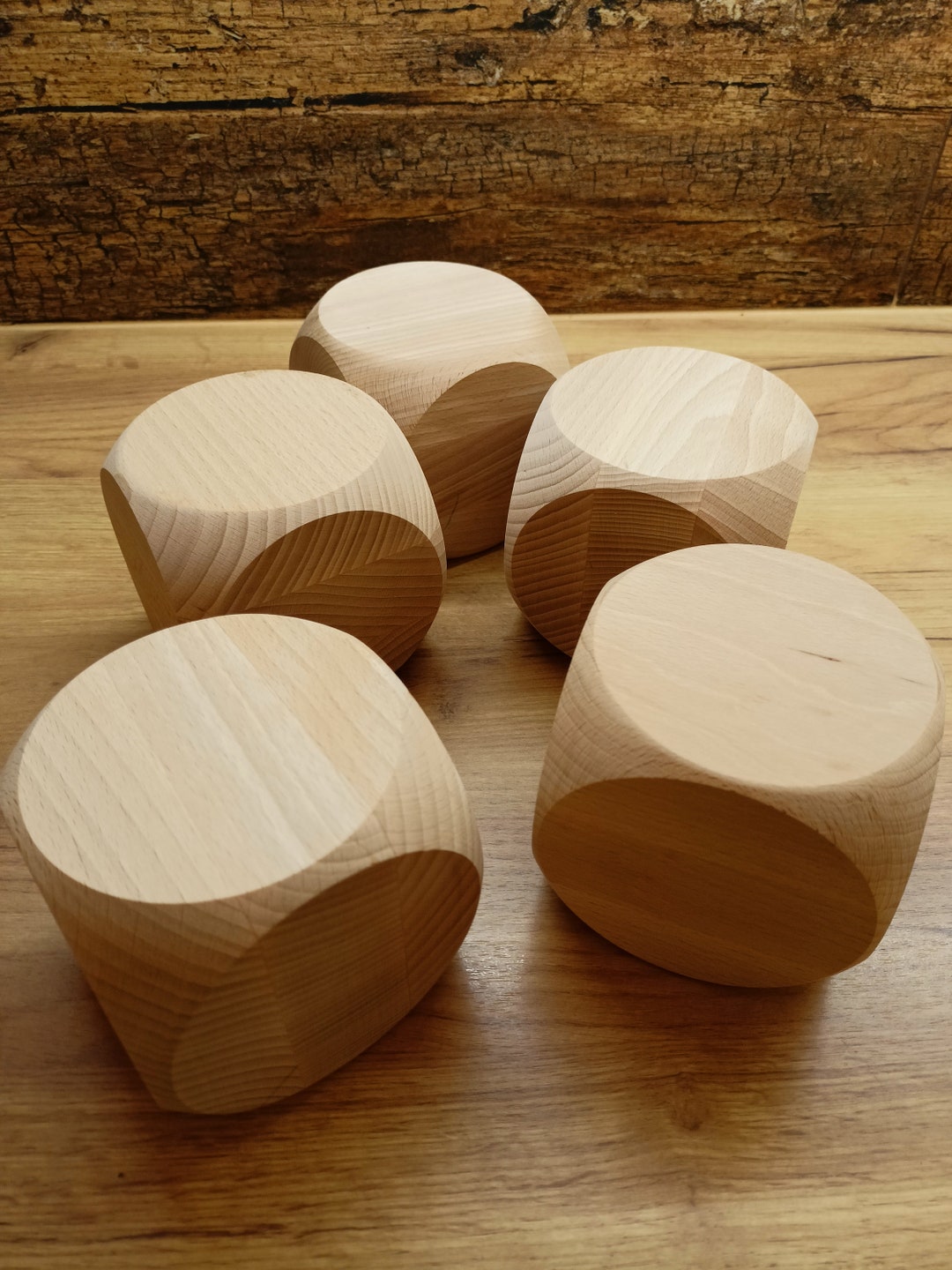 Set of 5 EXTRA LARGE Wooden Cubes 100X100 Mm 10 X 10 Cm, Plain Wooden ...