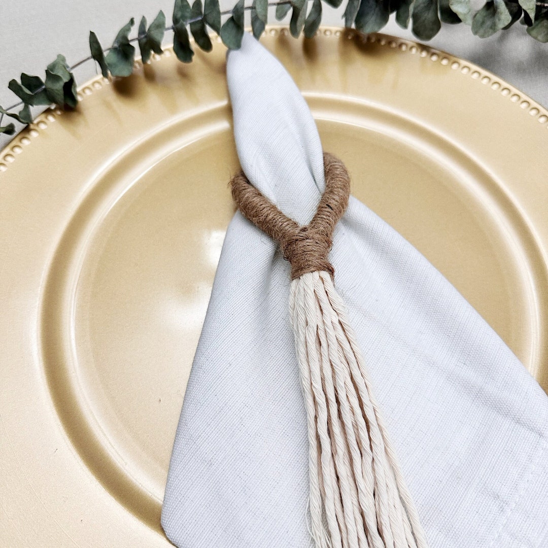 Macrame Napkin Ring Set Macrame Rustic Napkin Ring Jute Napkin Ring ...