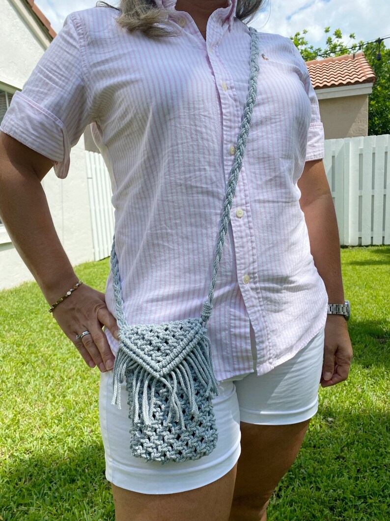 Macrame Cell Bag, Macrame Phone Bag, Boho Cell Phone Bag, Phone ...