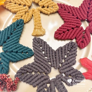 DIY Kit Macrame Maple Leaf Coaster , Macrame for Beginner, Step by Step Guide, Video Tutorial ...