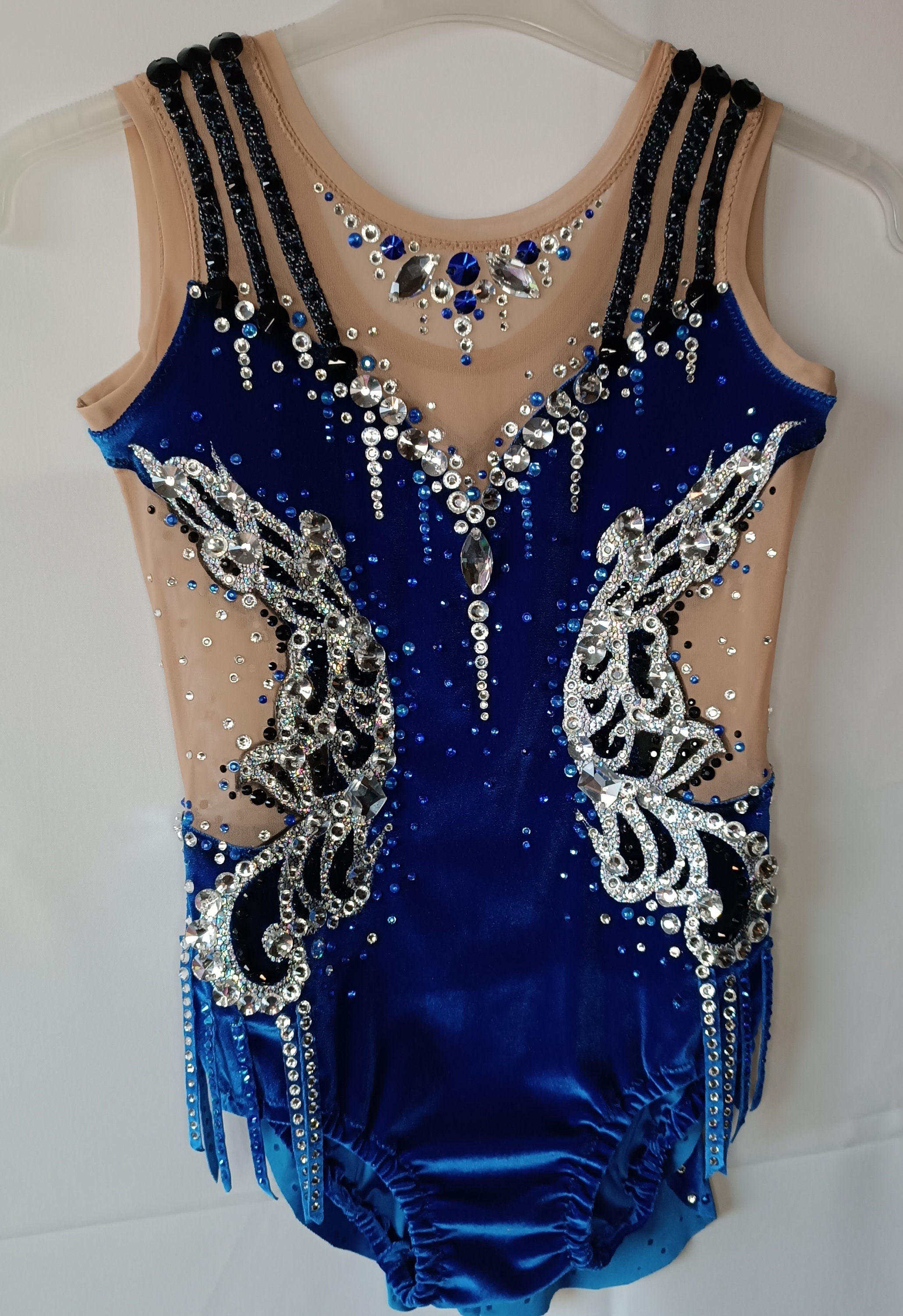 Blue Velvet Leotard for Rhythmic Gymnastics - Etsy