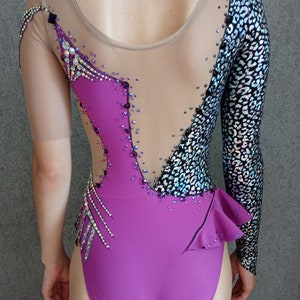 Violet Leopard Leotard for Rhythmic Gymnastics - Etsy