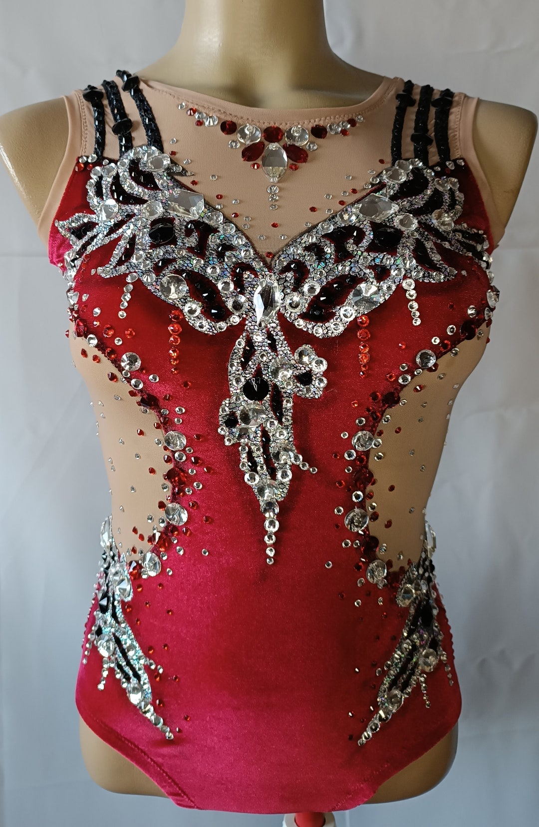 Red Velvet Leotard for Rhythmic Gymnastics - Etsy