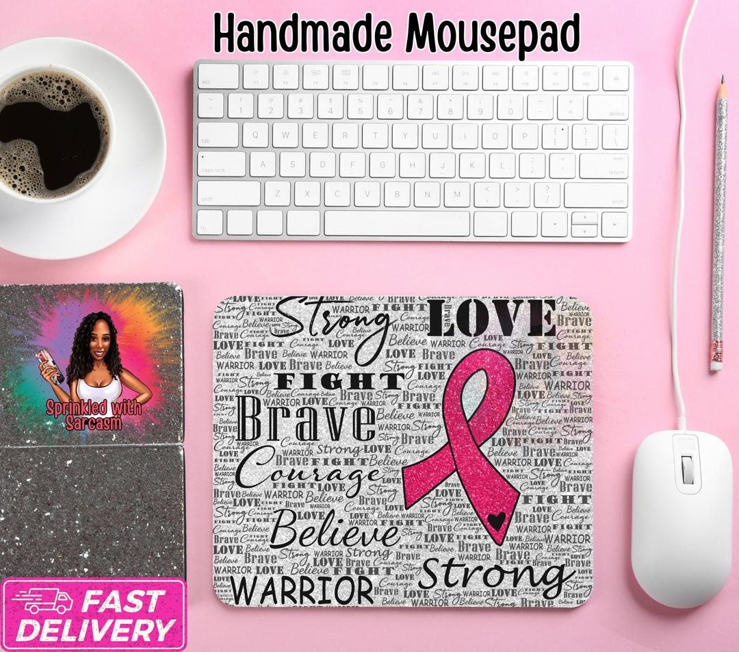 Personalized Breast Cancer Mouse Pad, Breast Cancer Awareness Mouse Pad ...