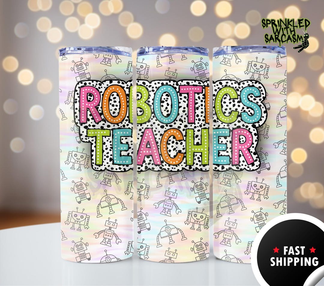 Personalized Robotics Teacher Cup, Girly Robotics Teacher Cup, Robotics ...