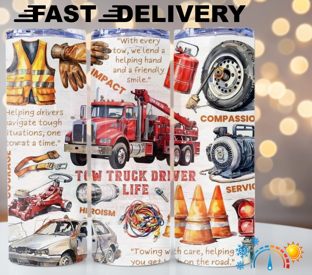 Tow Truck Driver Tumbler – Personalized Roadside Hero Gift – Custom ...