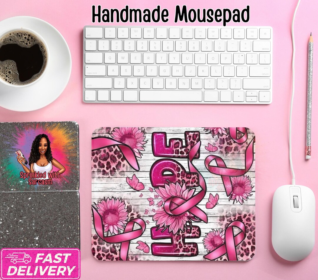 Personalized Breast Cancer Mouse Pad, Breast Cancer Awareness Mouse Pad ...