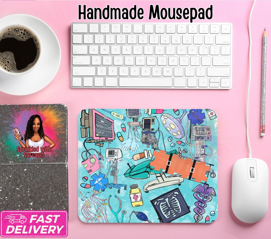 Custom Nurse Mousepad – Medical Themed Desk Pad – Handmade Sublimation ...
