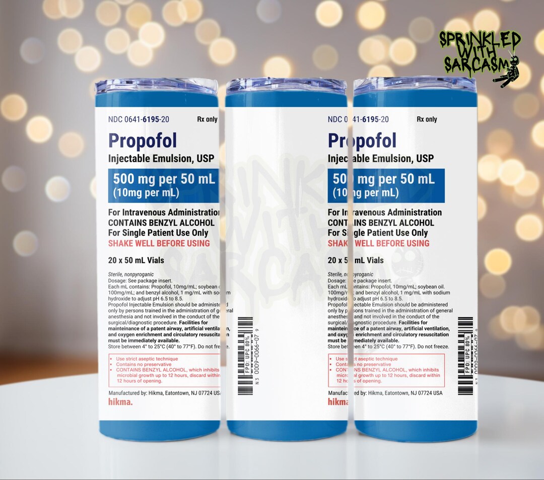 Funny Pharmacy 20oz Tumbler, Propofol Cup, Nurse Humor Gift, Medicine ...