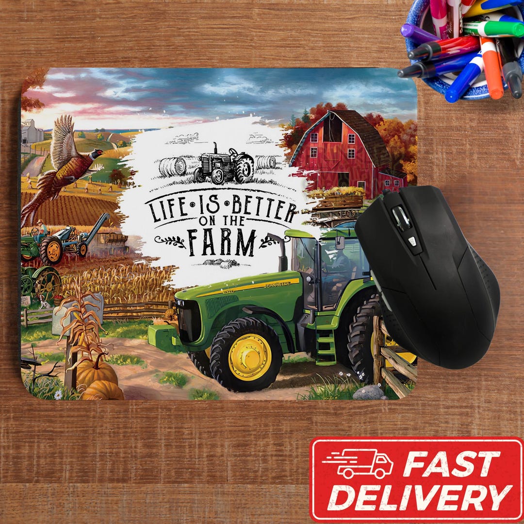Life is Better on the Farm Mousepad – Rustic Tractor Desk Pad – Farm ...