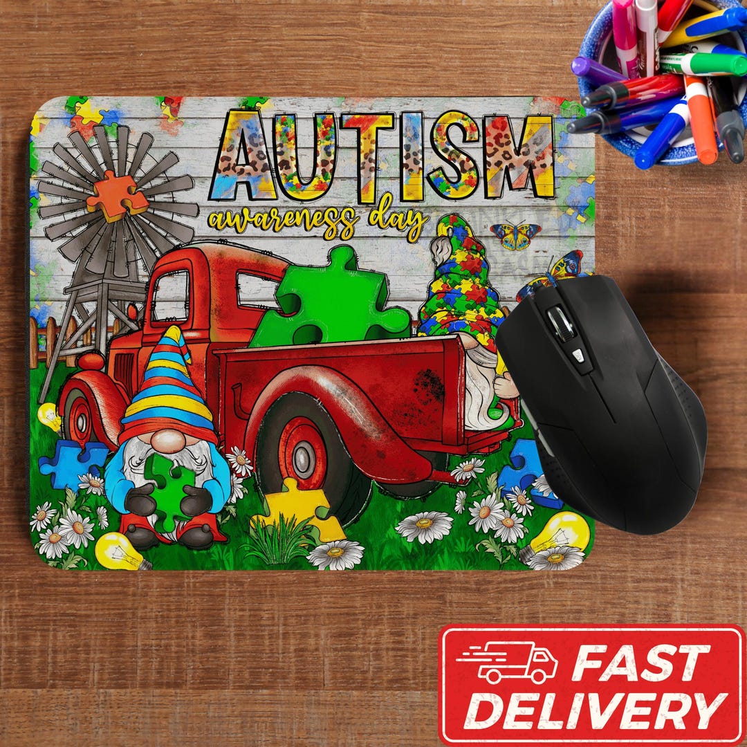 Autism Awareness Mouse Pad, Autism Support Desk Accessories, Puzzle ...