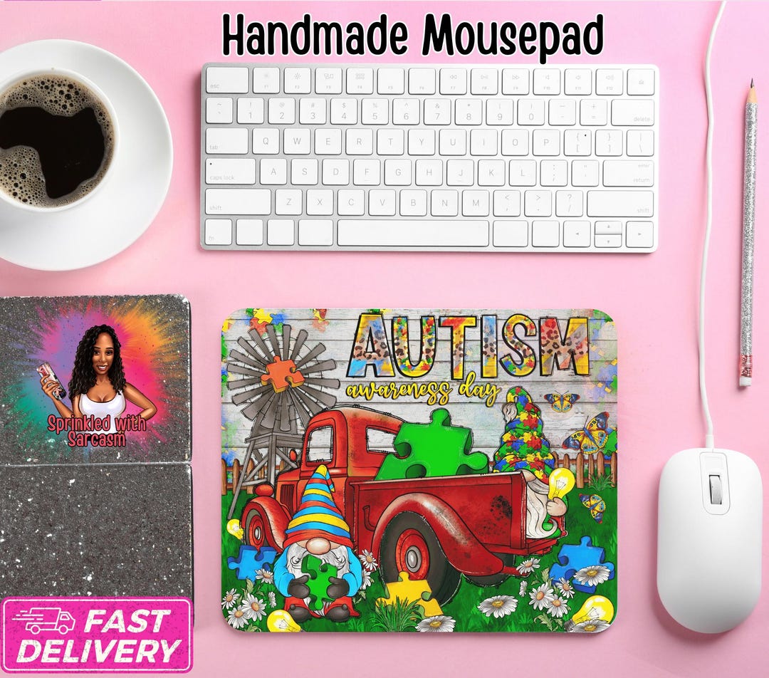 Personalized Autism Awareness Mouse Pad, Autism Support Desk ...