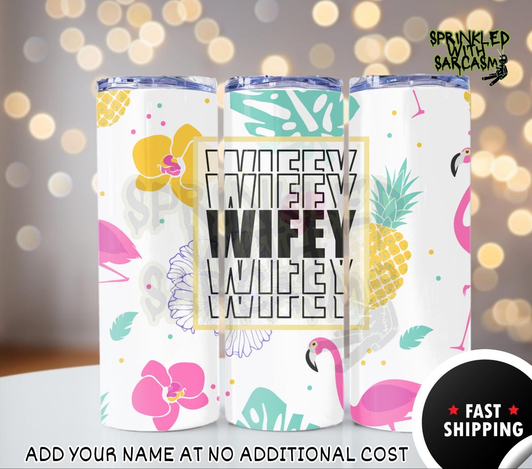 Personalized Wifey Cup, Flamingo Bride Cup, Cute Flamingo Wifey Cup ...