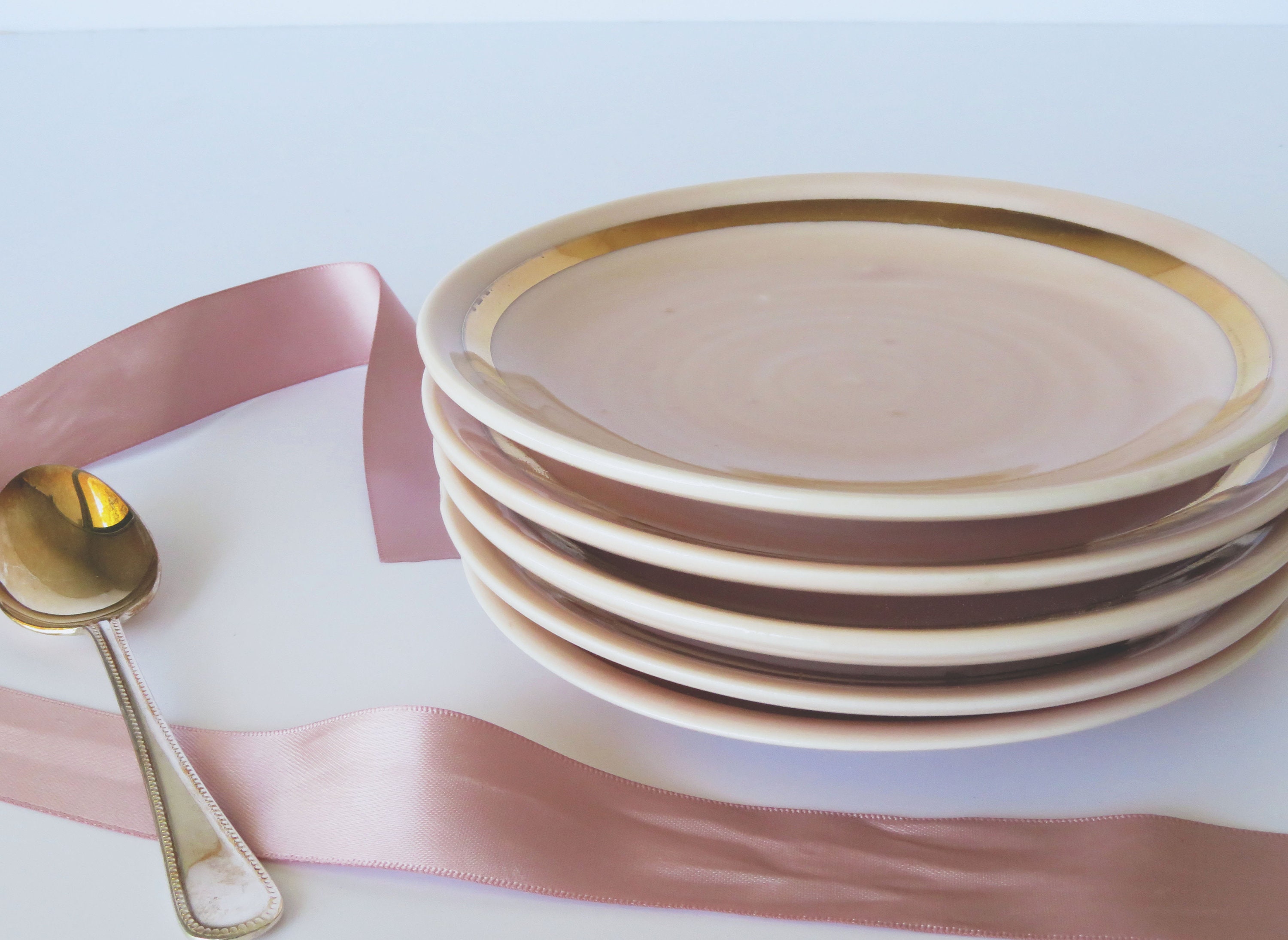 Cake Plate in Blush Pink. Porcelain Dessert Plate. Small Dessert Plate ...