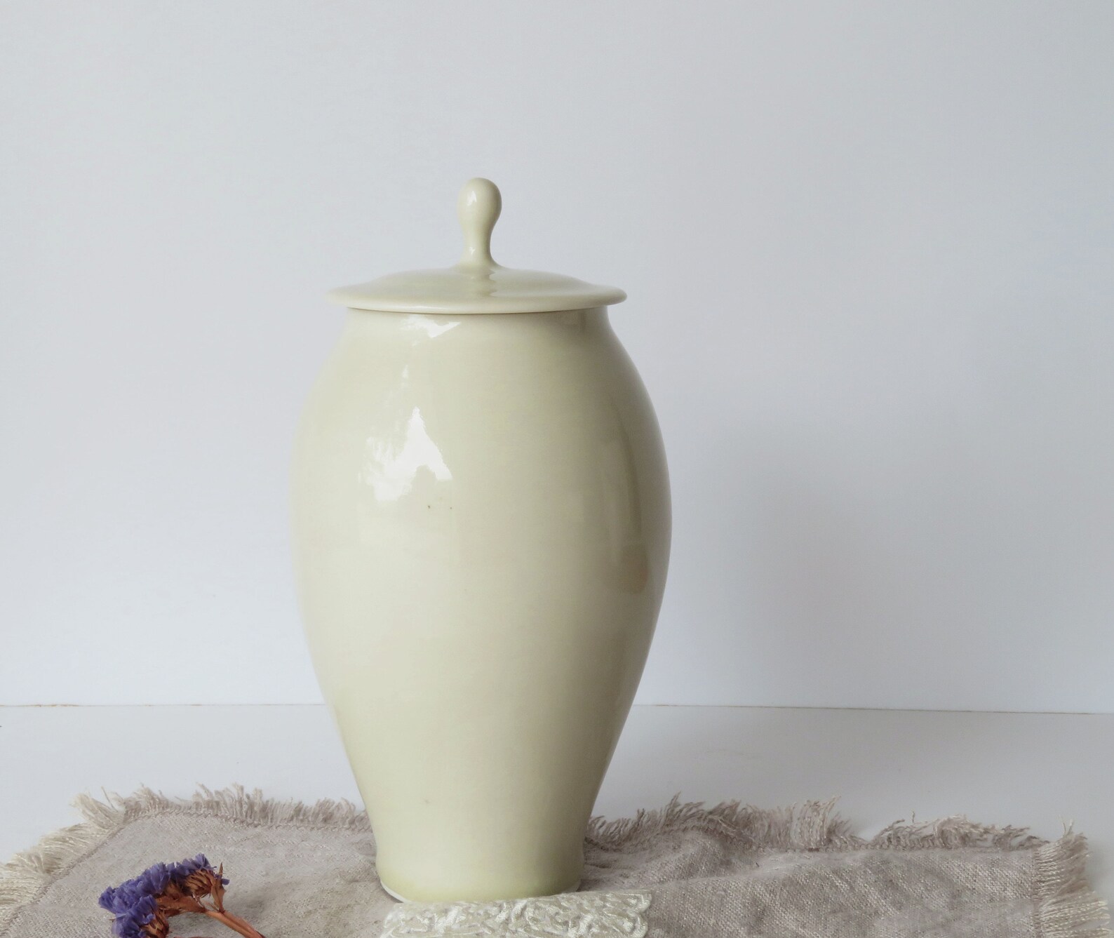 Large Lidded Jar | Tall Porcelain Jar With Lid | Pasta Canister ...